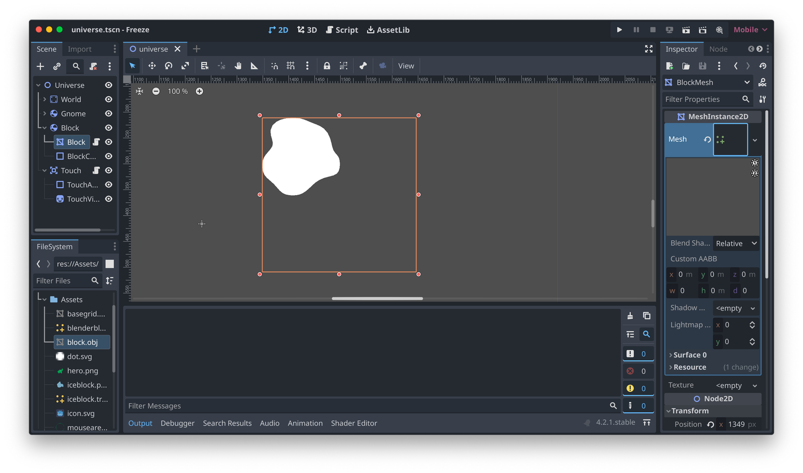 Default AABB for a mesh imported as .OBJ from Blender is bigger than it ...