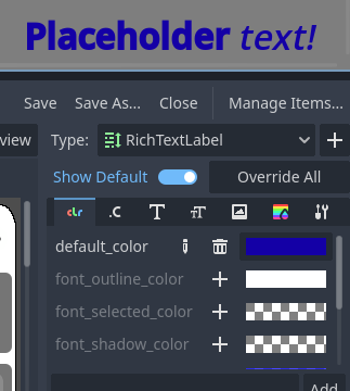 Font formatting (BBCode) in RichTextLabel stops working when using theme type variation · Issue ...